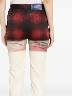 MAISON MARGIELA Checked Skinny Jeans - Red