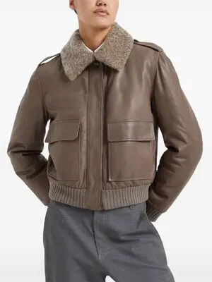 Brunello Cucinelli Padded Leather Jacket