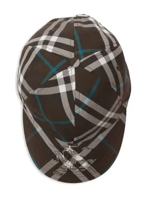 Burberry Checked Baseball Cap - Brown