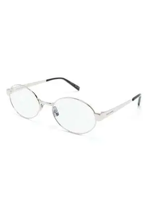 Saint Laurent Logo-engraved Oval-frame Glasses