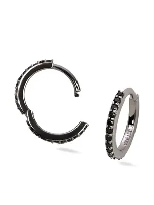 LARK & BERRY 14kt White Gold Modernist Black Spinel Earring
