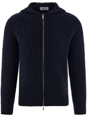 FERRAGAMO Hooded Virgin Wool Cardigan