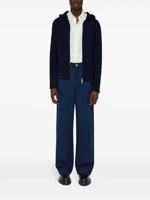 FERRAGAMO Hooded Virgin Wool Cardigan