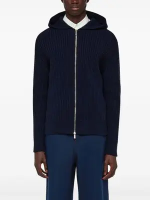 FERRAGAMO Hooded Virgin Wool Cardigan