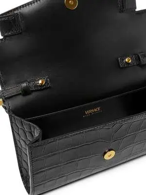 Versace Medusa '95 Croc-effect Cross Body Bag - Black