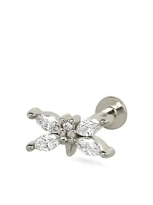 LARK & BERRY 14kt White Gold Diamond Butterfly Stud Earring - Silver