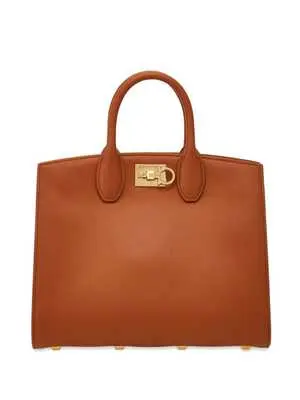 FERRAGAMO Studio Box Leather Tote Bag