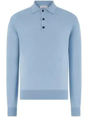 FERRAGAMO Logo-embroidered Polo Shirt - Blue