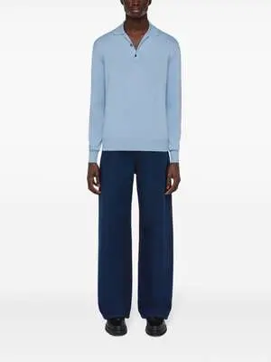 FERRAGAMO Logo-embroidered Polo Shirt - Blue