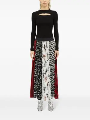 MSGM Patchwork-print Ankle-length Skirt