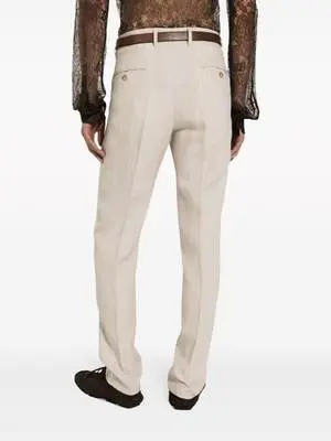 Dolce & Gabbana Tailored Linen Trousers - Neutrals