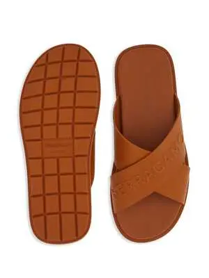 FERRAGAMO Leather Crossover Sandals