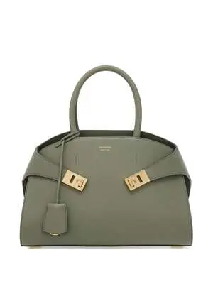 FERRAGAMO Hug Leather Tote Bag - Grey