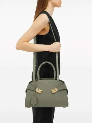 FERRAGAMO Hug Leather Tote Bag - Grey