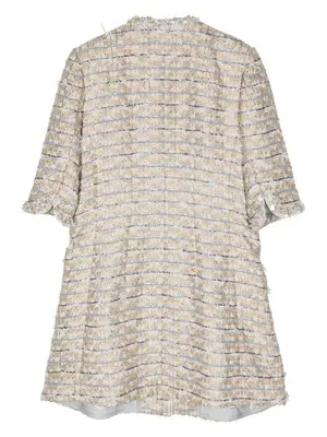 Shiatzy Chen Beaded-trim Tweed Coat