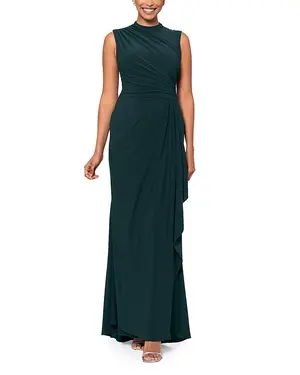 Aqua Crepe Evening Dresses