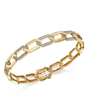 Bloomingdale'S Diamond Geo Link Bracelet - Gold