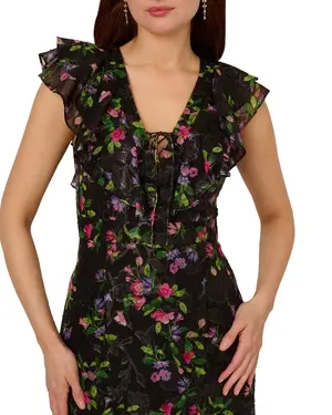 Adrianna Papell Tiered Chiffon Gown