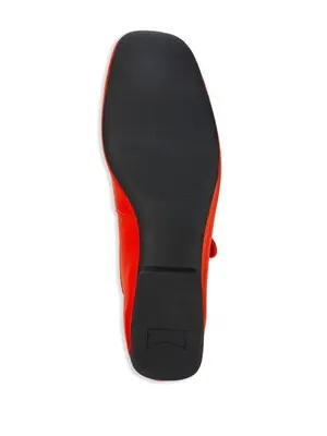 Camper Casi Myra Leather Ballerina Shoes - Red