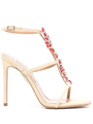 AQUAZZURA Capri Crush 105mm Raffia Sandals