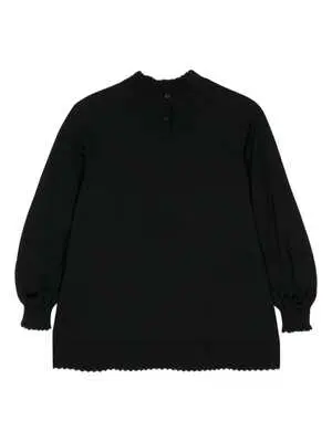 Shiatzy Chen Floral-embroidered Jumper - Black