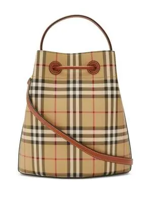 Burberry Small Tb Leather Bucket Bag - Neutrals