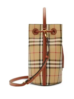 Burberry Small Tb Leather Bucket Bag - Neutrals