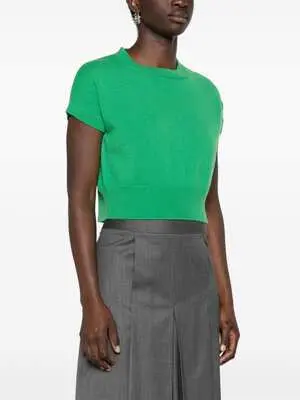 TEDDY CASHMERE Genova Crop Top - Green