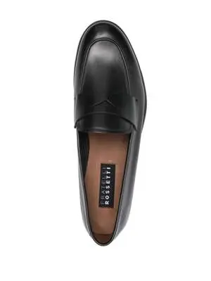 Fratelli Rossetti Almond-toe Leather Loafers - Black