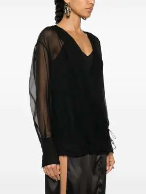 Givenchy Long-sleeve Wrap Blouse