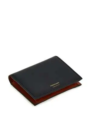 FERRAGAMO Logo-stamp Leather Wallet - Black