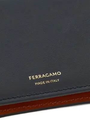 FERRAGAMO Logo-stamp Leather Wallet - Black
