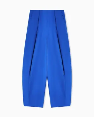 Giorgio Armani Washed Silk Two-pleat Trousers - Blue