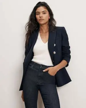 VERONICA BEARD Miller Dickey Jacket Navy Silver