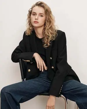 Veronica Beard Miller Dickey Jacket Black Gold Black/gold