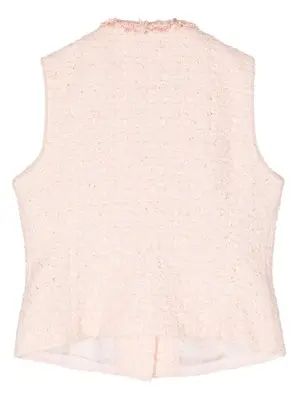 Shiatzy Chen Beaded-trim Tweed Vest