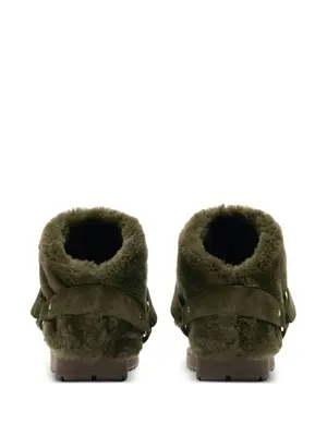 Burberry Buckled Shearling Ankle Boots