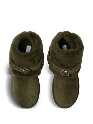 Burberry Buckled Shearling Ankle Boots