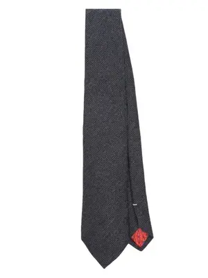 Canali Patterned Jacquard Tie - Grey
