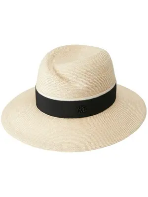 MAISON MICHEL Virginie Straw Fedora Hat - Neutrals
