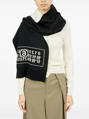 MAISON MARGIELA Logo-print Wool-blend Scarf