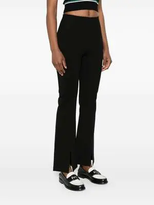 Maje Split-detailed Flared Trousers - Black