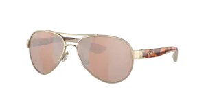 COSTA Loreto Aviator Sunglasses - Copper Silver Mirror