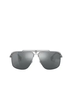 Versace Aviator Sunglasses - Light Grey Mirror Black