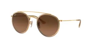 Ray-ban Ray-Ban Round Double Bridge Sunglasses Brown Gradient Grey