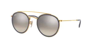 Ray-ban Ray-Ban Round Double Bridge Sunglasses Silver Gradient Flash