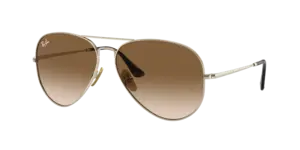 Ray-ban Ray-Ban Aviator Titanium Sunglasses Clear & Brown