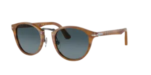 Persol Striped Brown Frame Sunglasses - Blue