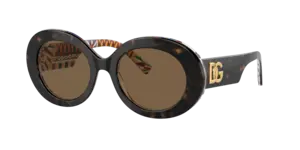 Dolce & Gabbana Round Frame Sunglasses - Dark Brown
