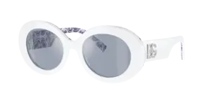 Dolce & Gabbana Dolce&Gabbana Round Frame Sunglasses Light Blue Mirror Silver